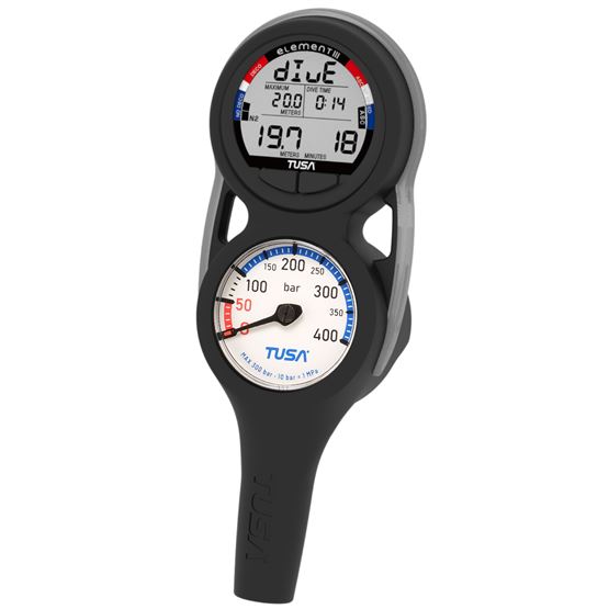 Tusa Element III 3 Gauge Dive Computer Gauge Console with Compass
